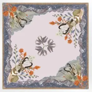 MATTY MILLER STUDIO 100% Silk Scarf San Luislandscape Wildlife Floral - 35 X 35"